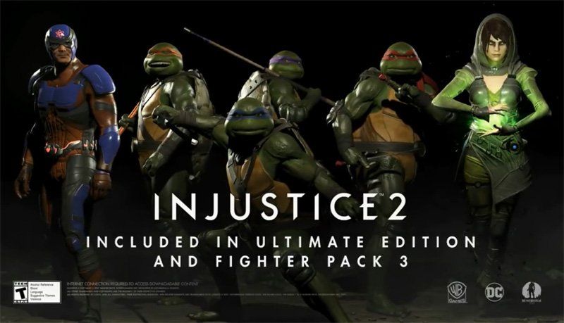 Injustice 2 DLC: Teenage Mutant Ninja Turtles Join Fighter Pack 3