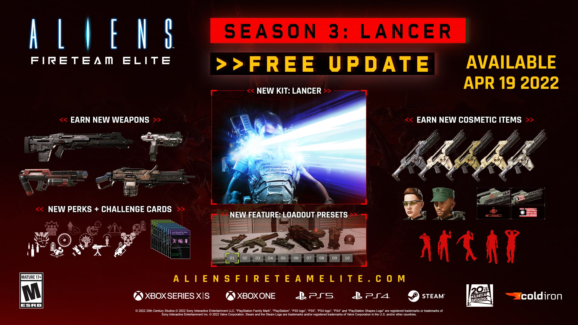 Aliens Fireteam Elite Season 3 Update Brings The Lancer Class Kit And